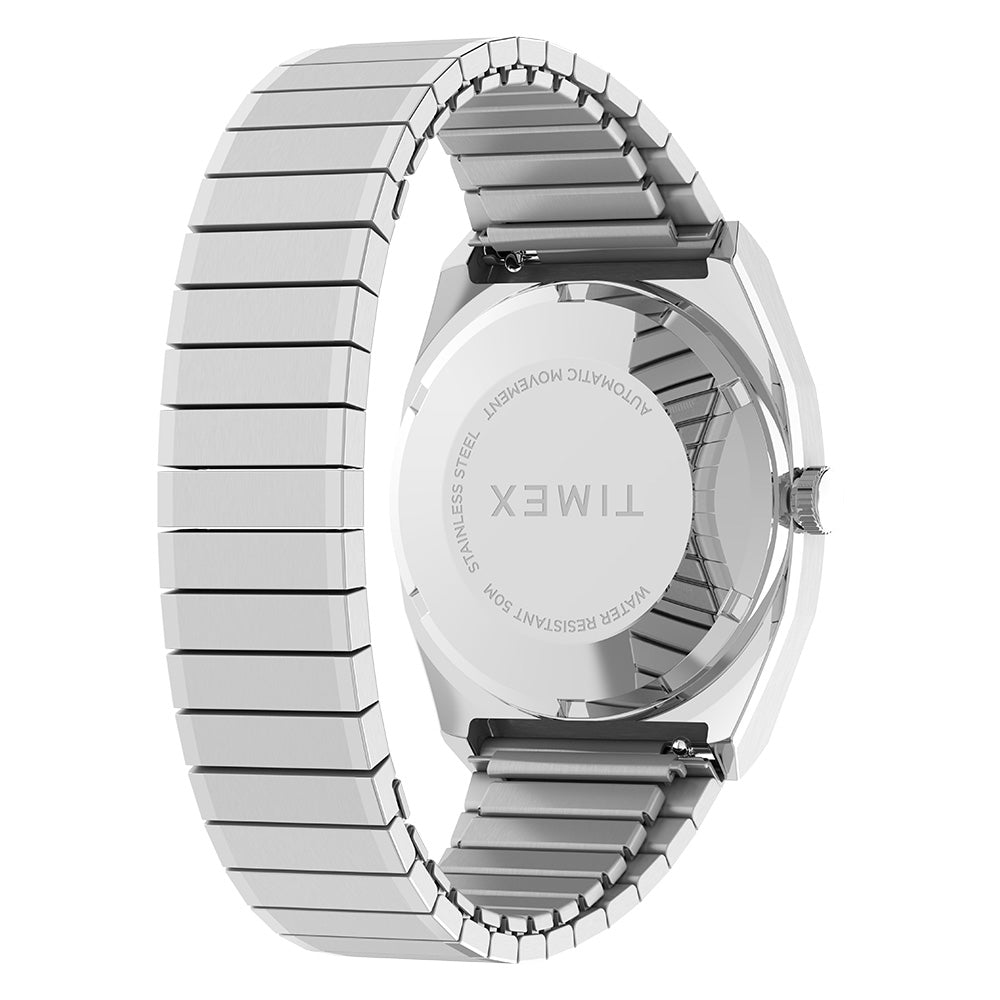Timex Automatic 1983 E Line Reissue Automatic 34mm Stainless Steel Ban ...
