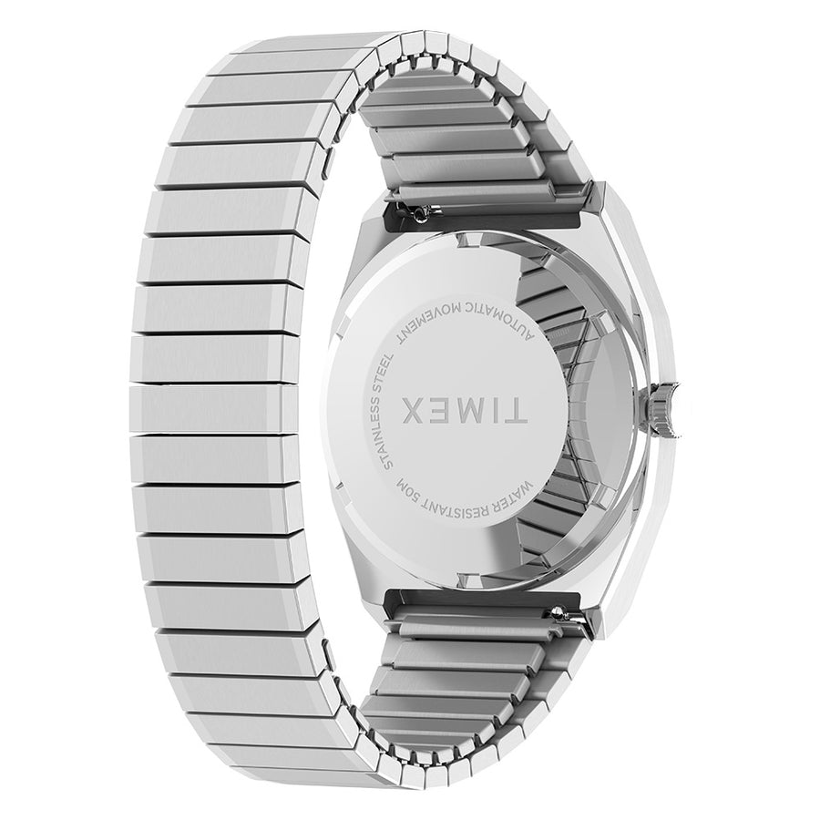 Timex Automatic 1983 E Line Reissue Automatic 34mm Stainless Steel Ban ...