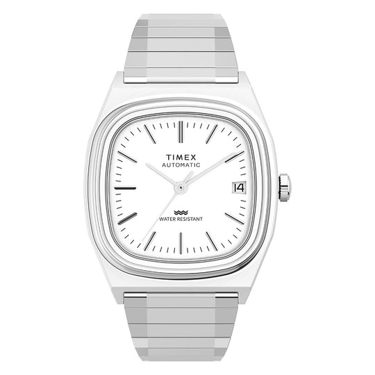 Timex Automatic 1983 E Line Reissue Automatic 34mm Stainless Steel Ban ...