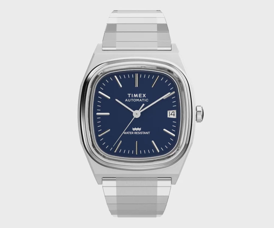 Timex 1983 E Line Reissue Automatic 34mm Stainless Steel Band – Timex ...
